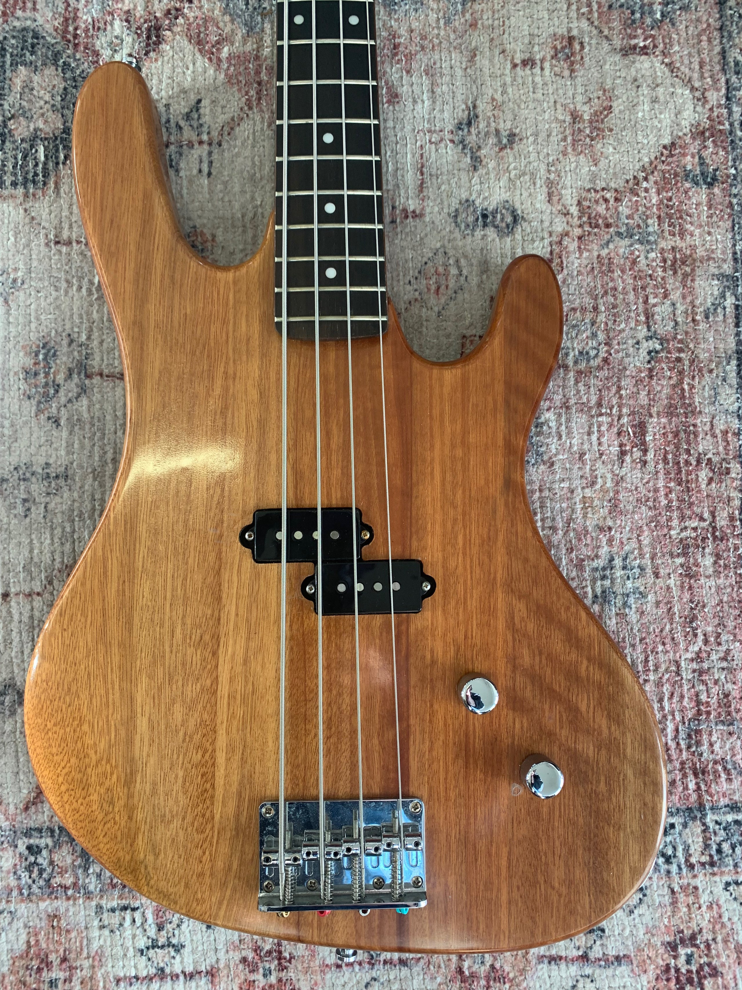 Washburn Pro Bass refinished with Custom Neck artwork. | GuitarSmith ...